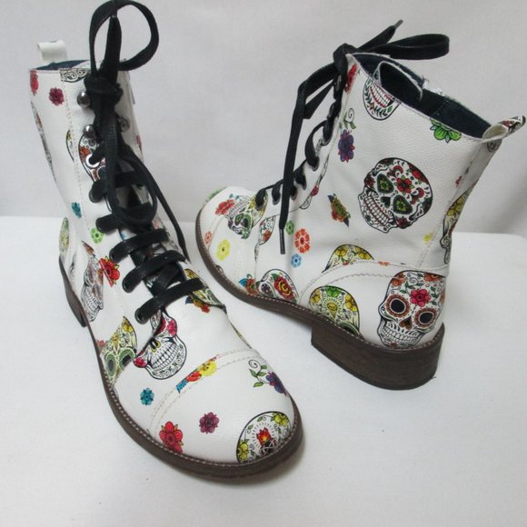 Unity in Diversity | Shoes | Unity Diversity Sugar Skull Leather Ankle ...